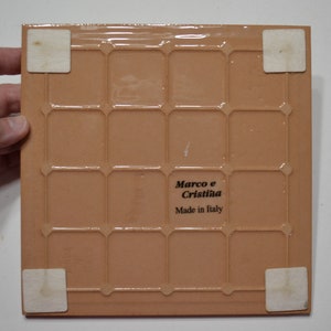 Vintage SANTA CLAUS Tile Hand Painted Marco E Cristina Christmas ...