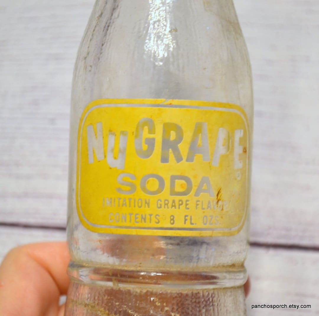 Vintage Nugrape Soda Bottle: Clear Embossed Glass, Atlanta GA - Etsy