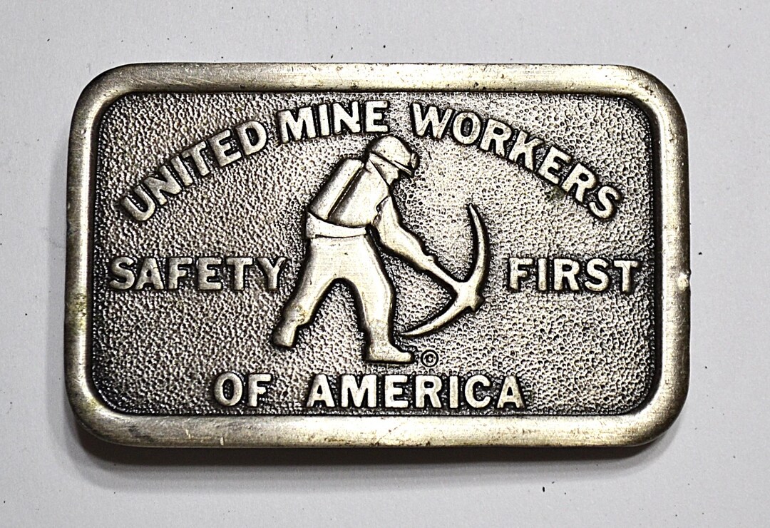 Vintage United Mine Workers Belt Buckle America Coal Mining 1970s ...