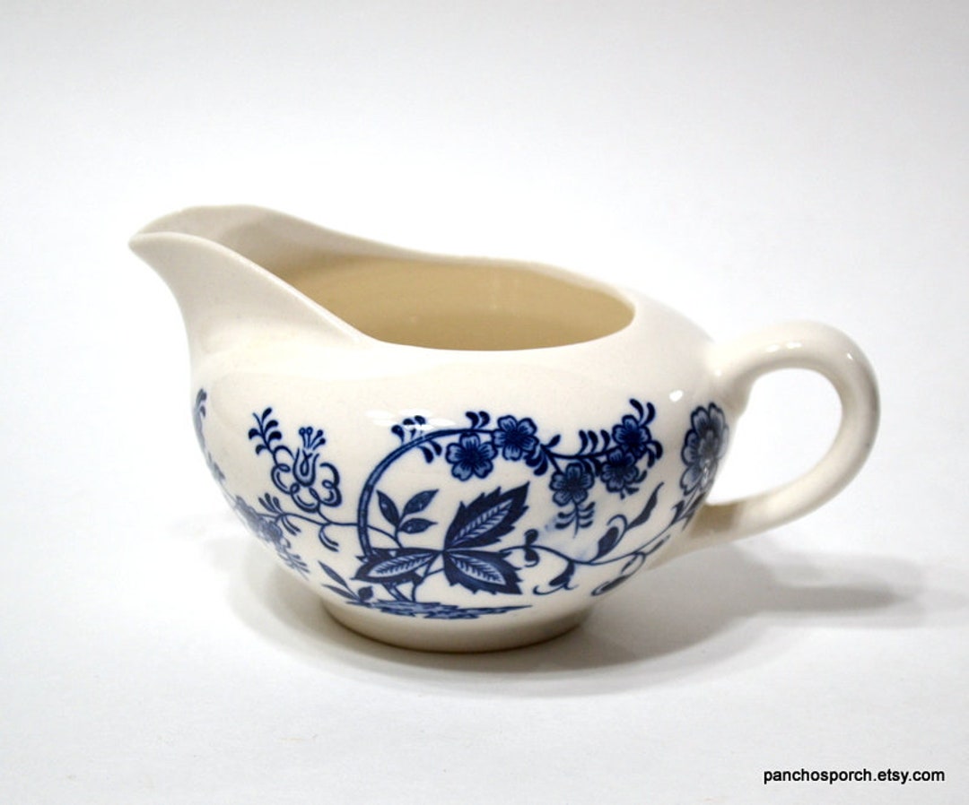 Vintage BLUE ONION Creamer Pitcher Classic Blue and White Dishes Floral ...