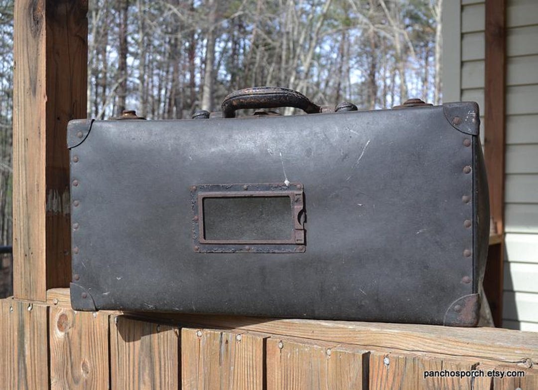 Vintage Black Fiber Tool Suitcase: Rustic Industrial Storage Case - Etsy
