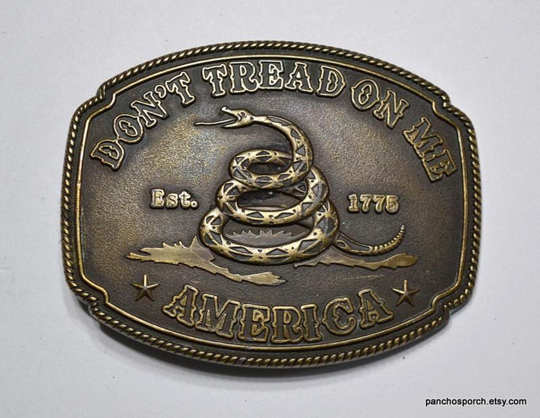 Vintage Don't Tread on Me Belt Buckle American Revolution Snake Liberty ...