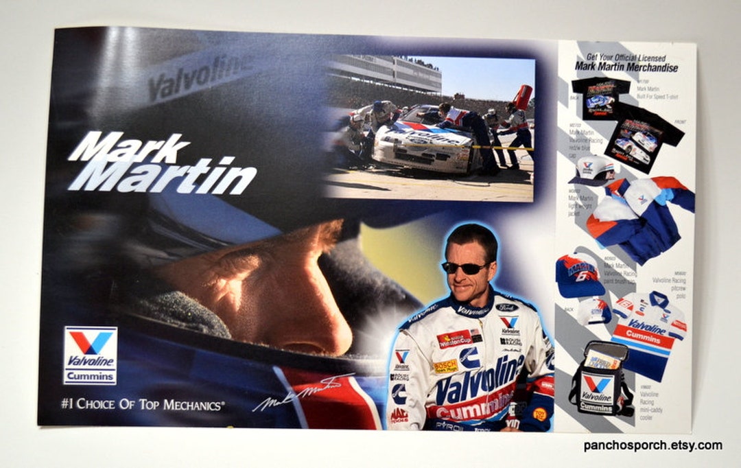 Vintage Mark Martin Stat Card Valvoline Roush Racing Ford Thunderbird ...
