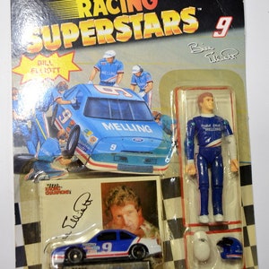 Vintage Bill Elliott 1991 Racing Superstars Action Figure Die Cast Car ...