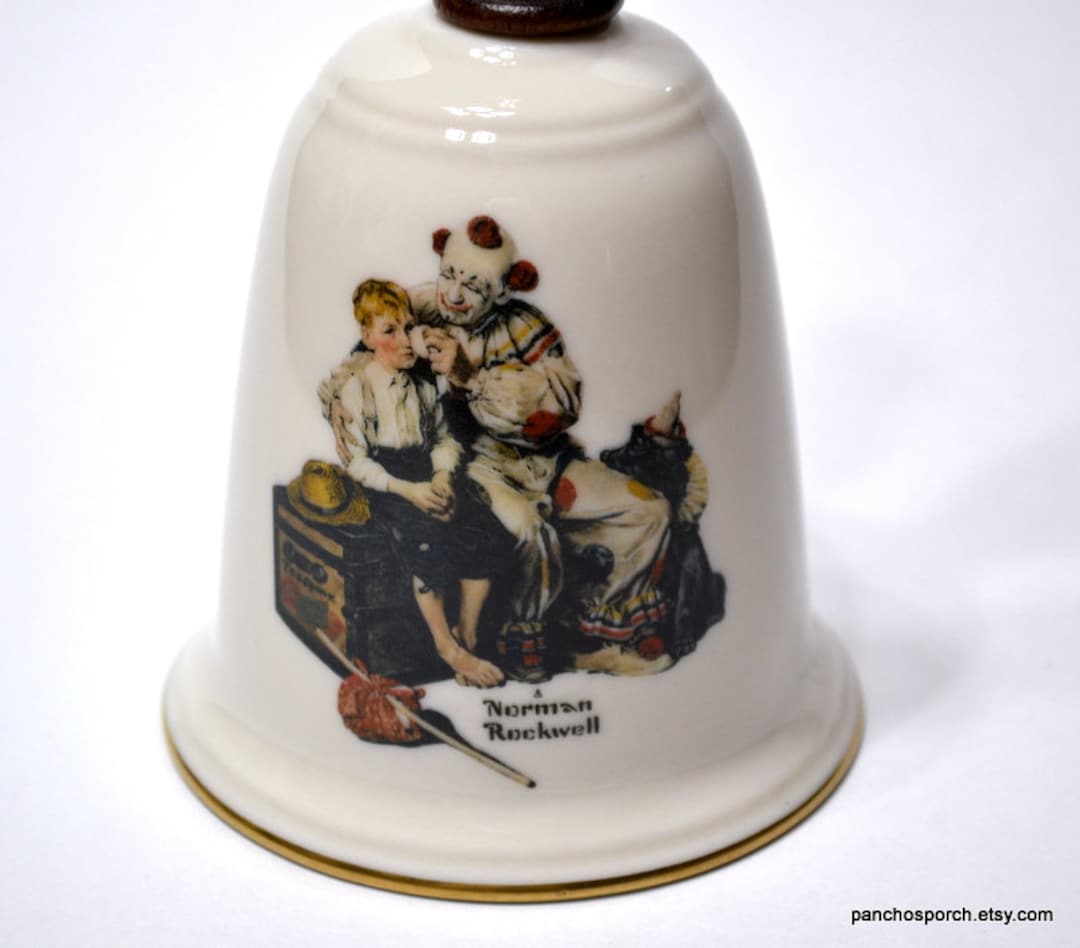 Vintage NORMAN ROCKWELL Bell the Clown Bell Circus Clown Boy Ringing ...
