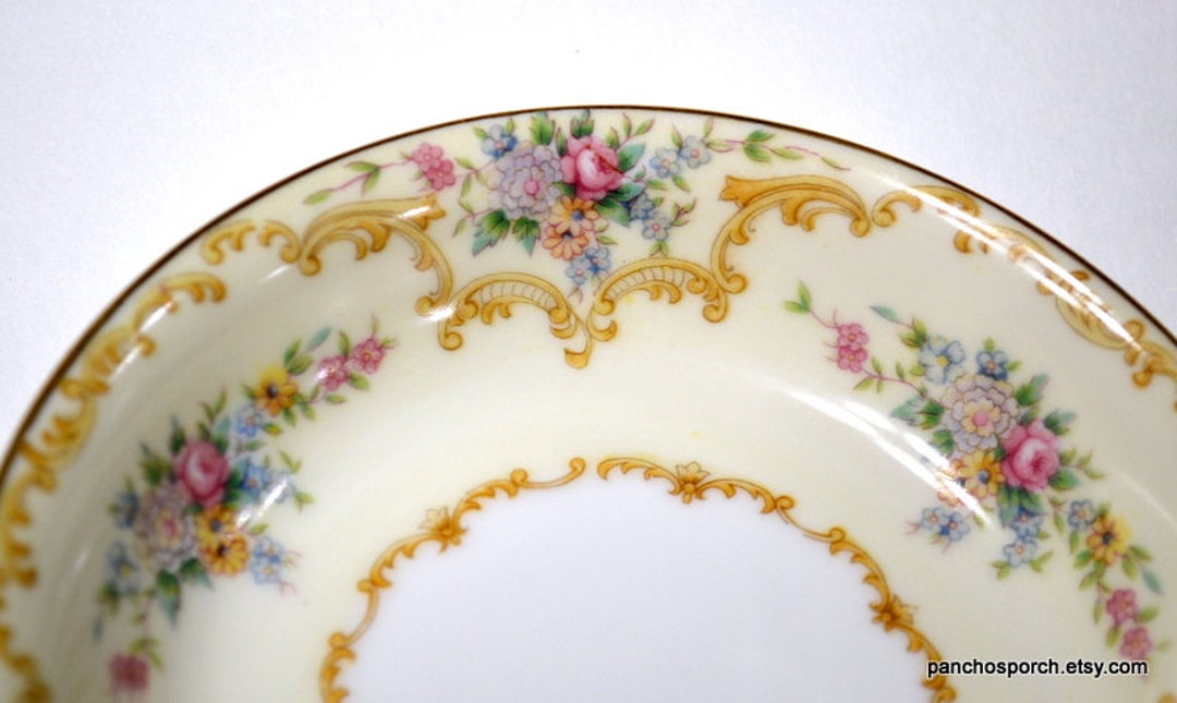 Vintage Noritake Melrose Fruit Bowl Set of 2 Multicolor Pink Blue Gold ...