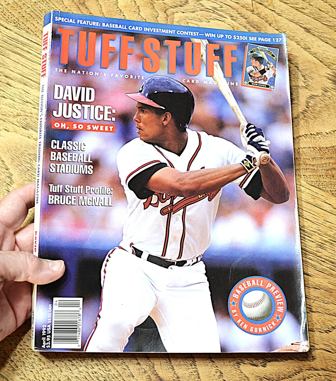 Vintage Tuff Stuff Magazine April 1992: David Justice Baseball Cover - Etsy