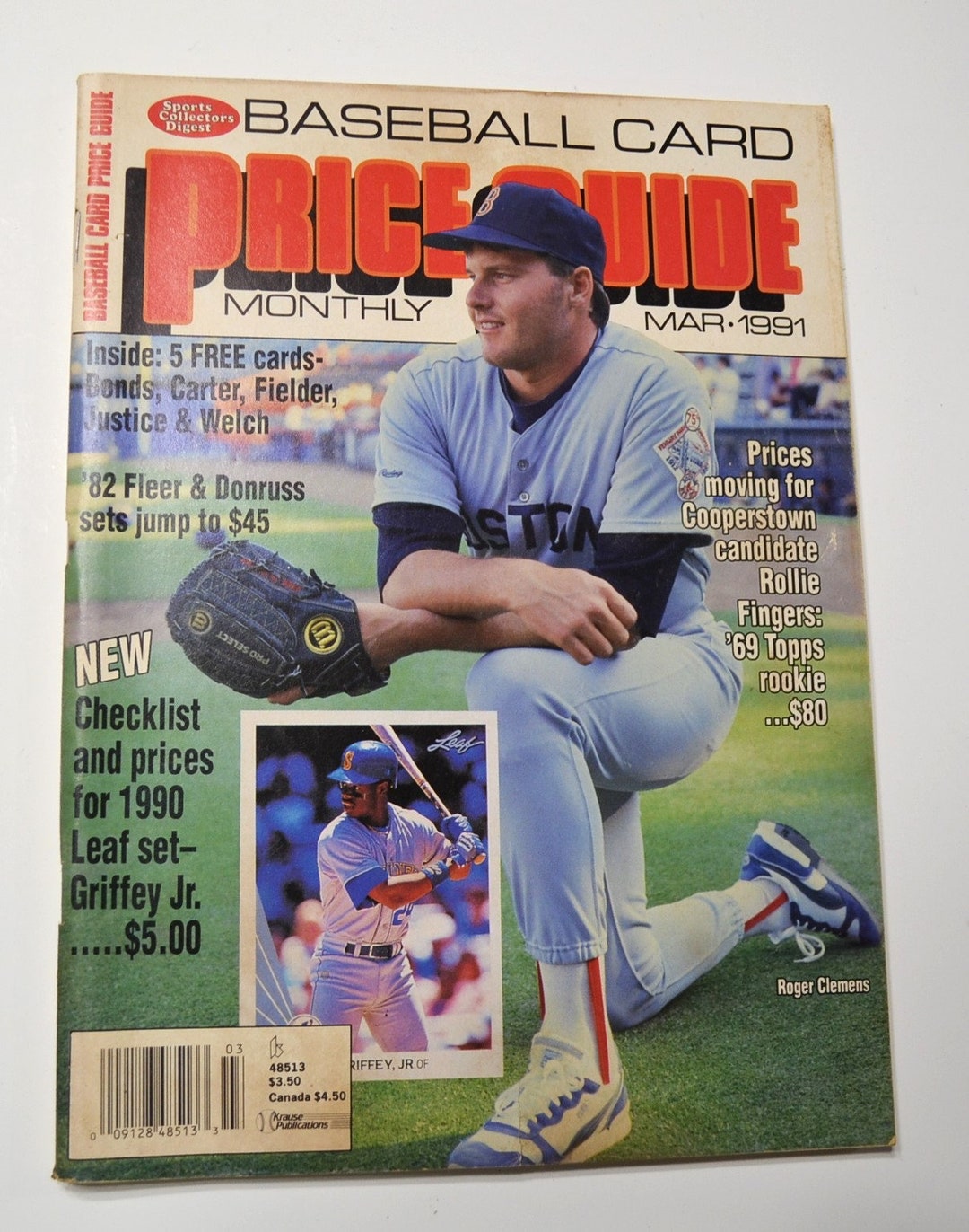Vintage Baseball Card Price Guide Magazine March 1991 Trading Cards ...