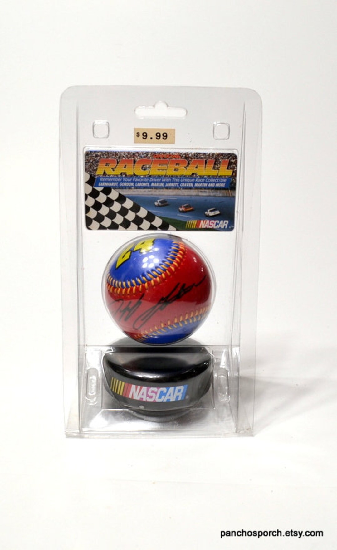 Vintage JEFF GORDON Raceball Car Racing Red Blue Baseball Sealed 1990s ...