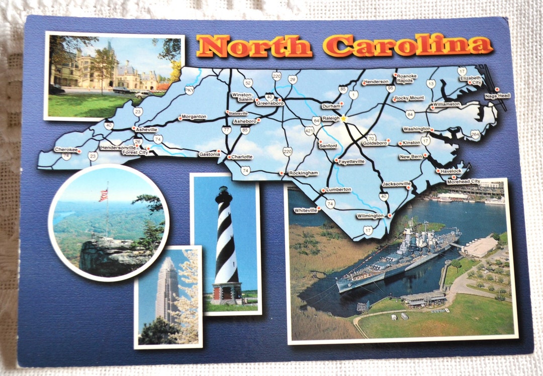Vintage NORTH CAROLINA Postcard Vacation Souvenir Unused Post Card ...