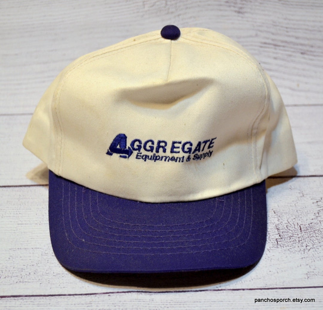 Vintage Aggregate Equipment Supply Snapback Hat Building Supplies Blue ...