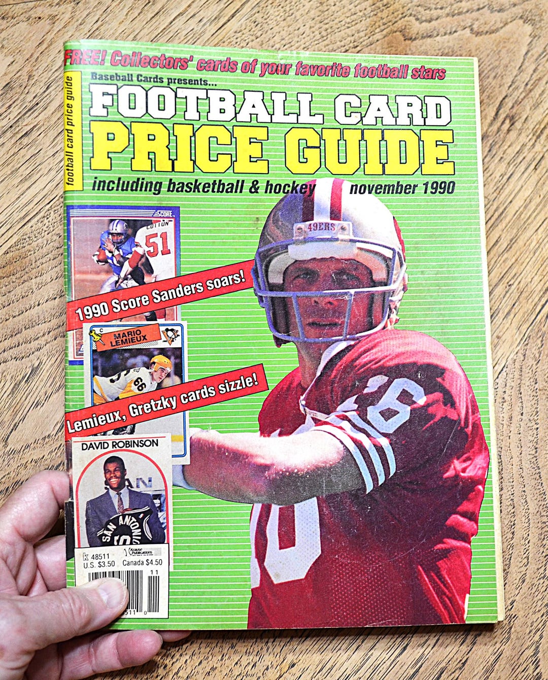 Vintage Football Card Price Guide Magazine: November 1990, Joe Montana ...