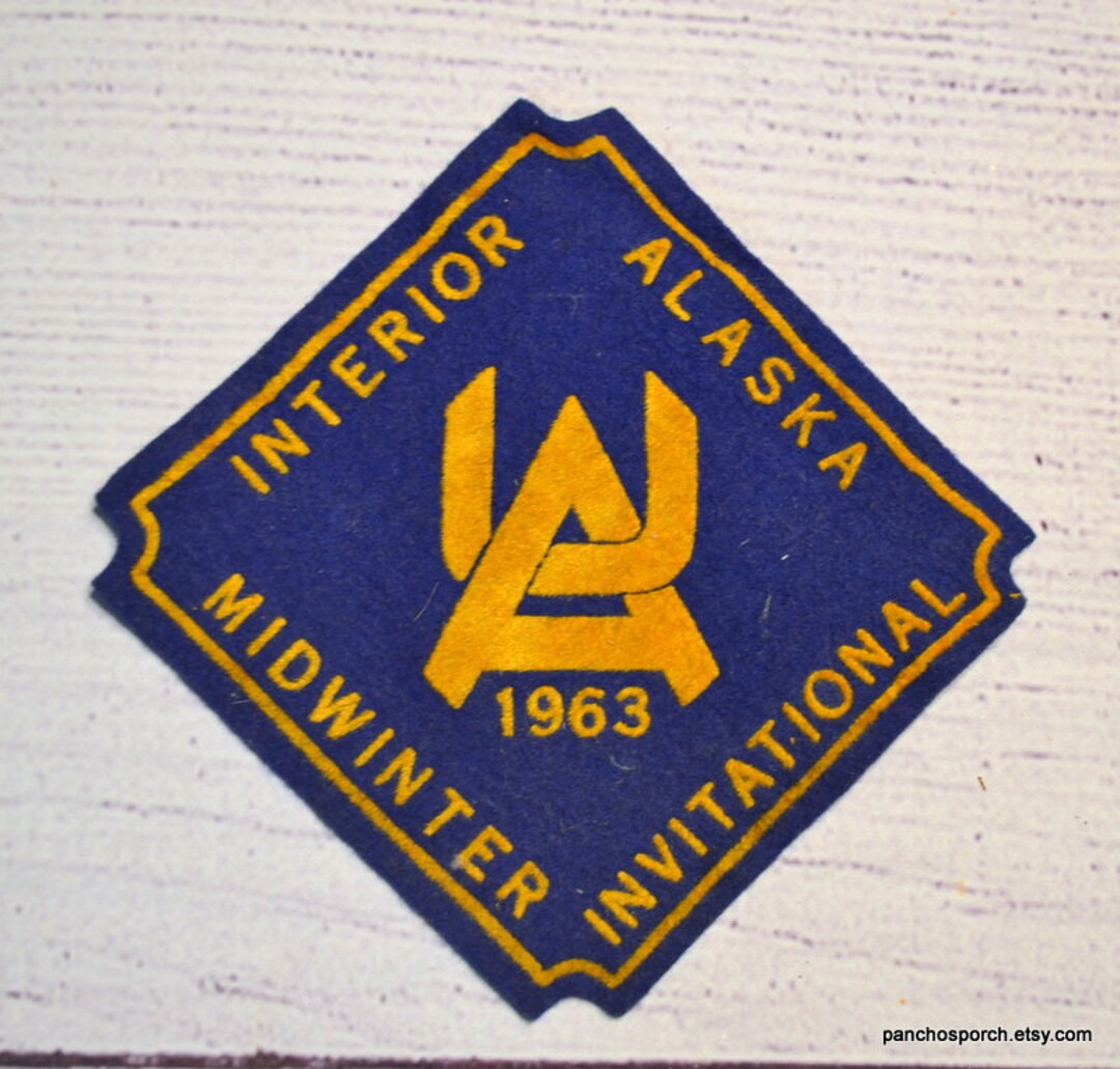 Vintage University of Alaska 1963 Patch Midwinter International Blue ...
