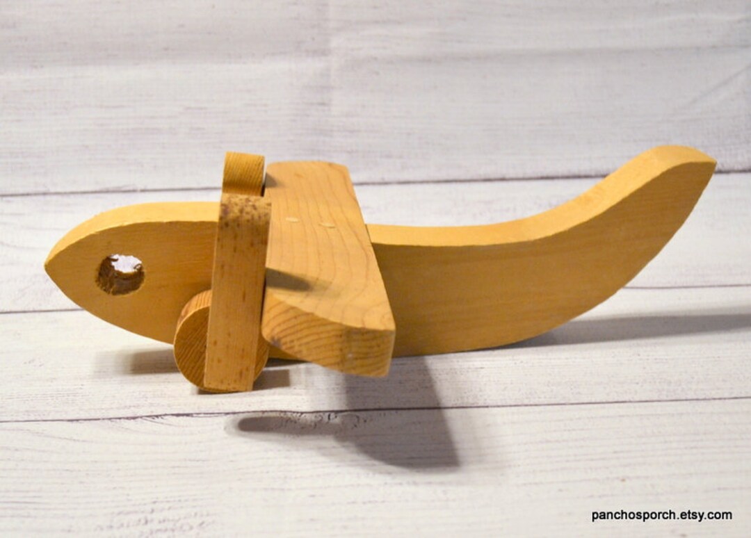 Vintage Wooden Toy Airplane: Rustic Handmade Propeller Plane - Etsy