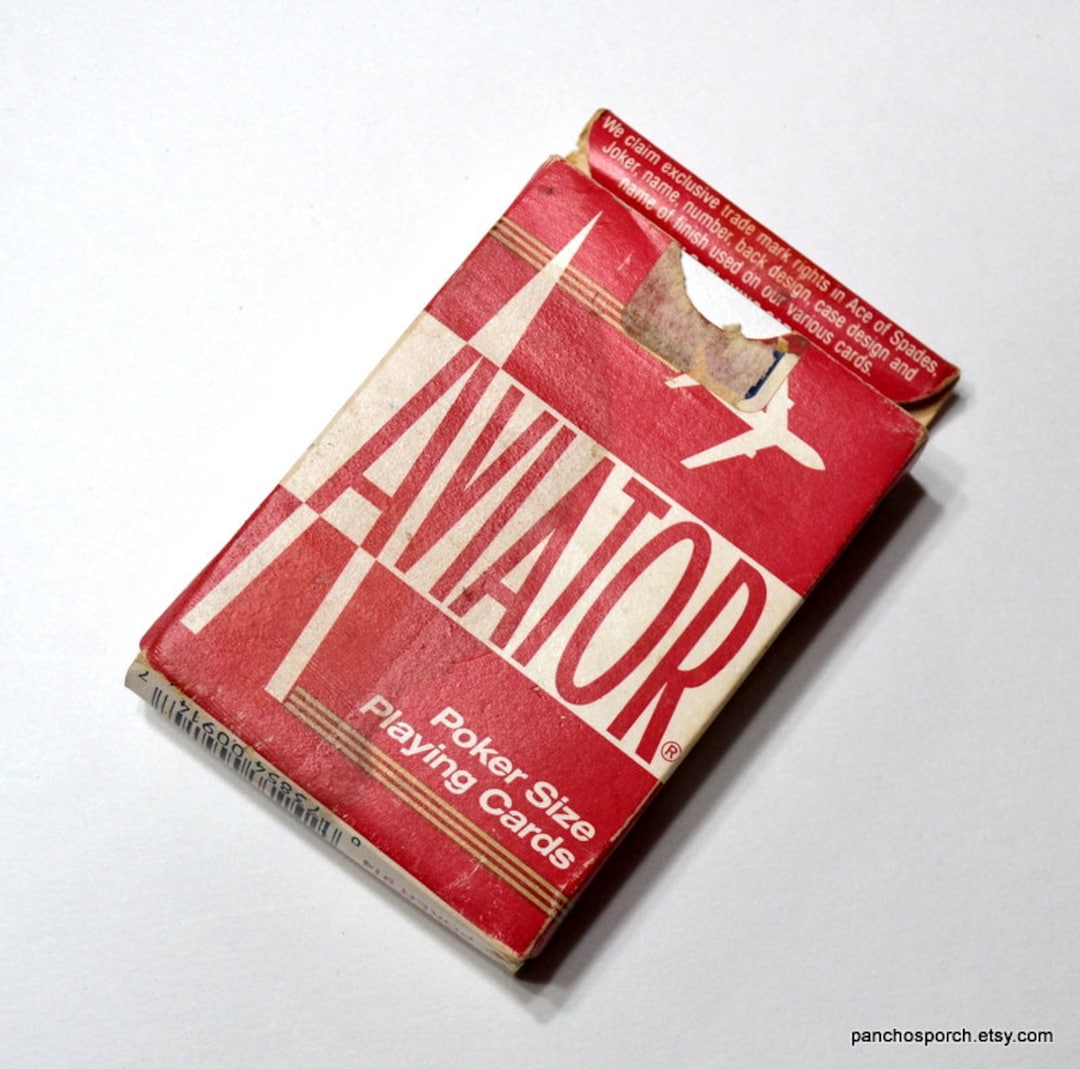 Vintage AVIATOR Playing Cards Red Poker Size 914 Used Deck of Cards ...