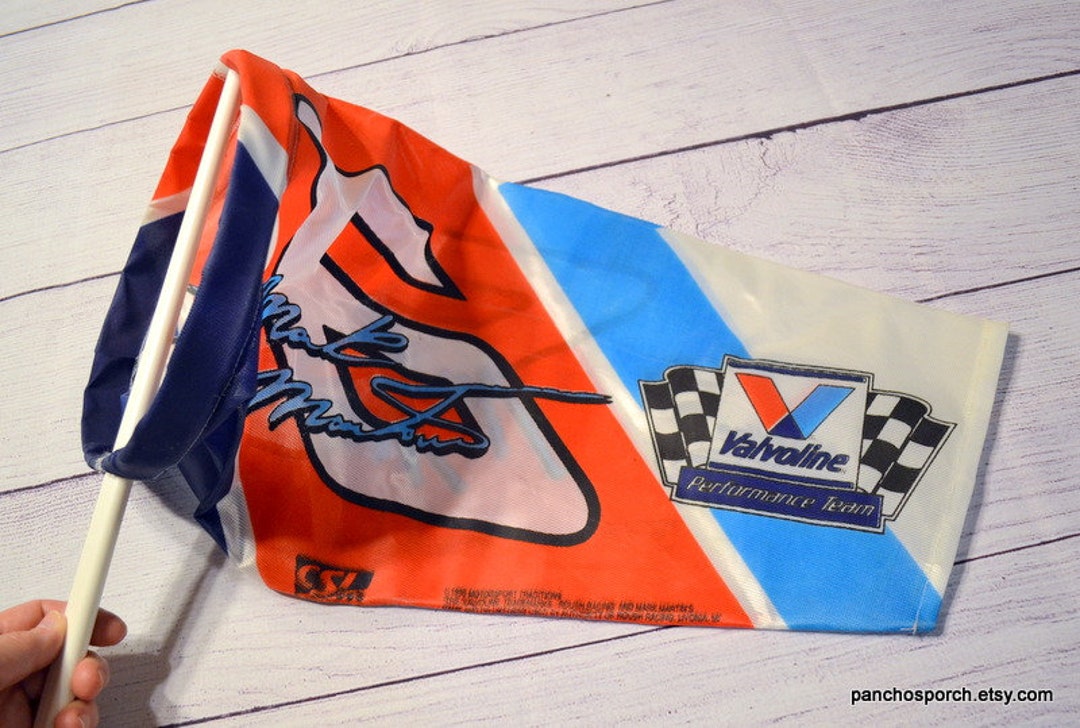 Vintage Mark Martin Car Window Flag Windsock Valvoline NASCAR Racing ...