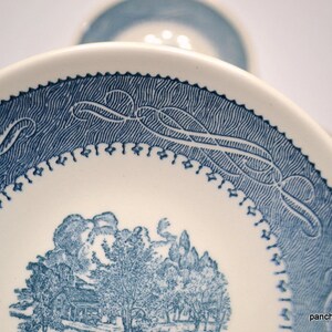 Vintage Taylor Currier and Ives Cereal Bowl Set of 4 Cabin Homestead ...