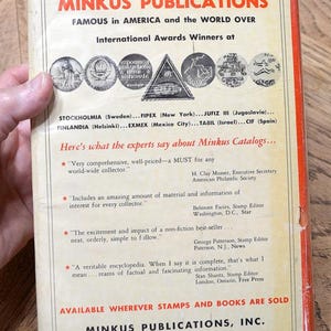 Vintage MINKUS World Wide Postage Stamp Catalog Book 1962 Edition ...