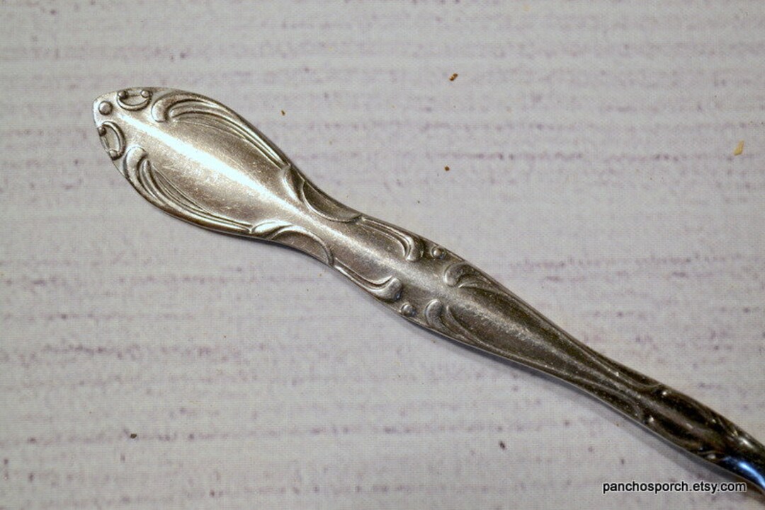 Vintage Edward Don Company Soup Spoon Stainless Flatware Swirls Scrolls ...