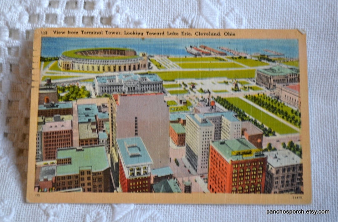 Vintage OHIO Post Card Cleveland Terminal Tower Lake Erie Postcard ...