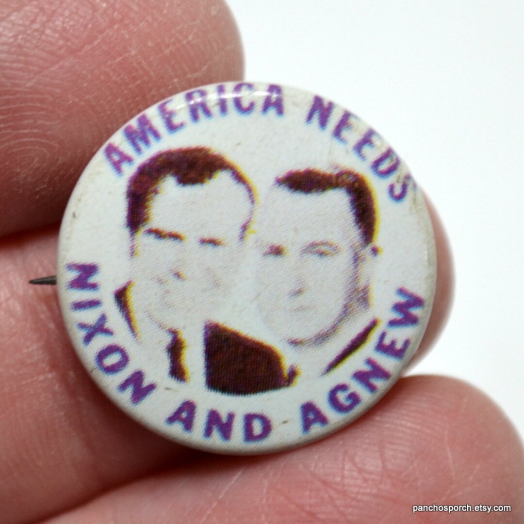 Vintage NIXON AGNEW Political Pin Button Presidential Campaign - Etsy