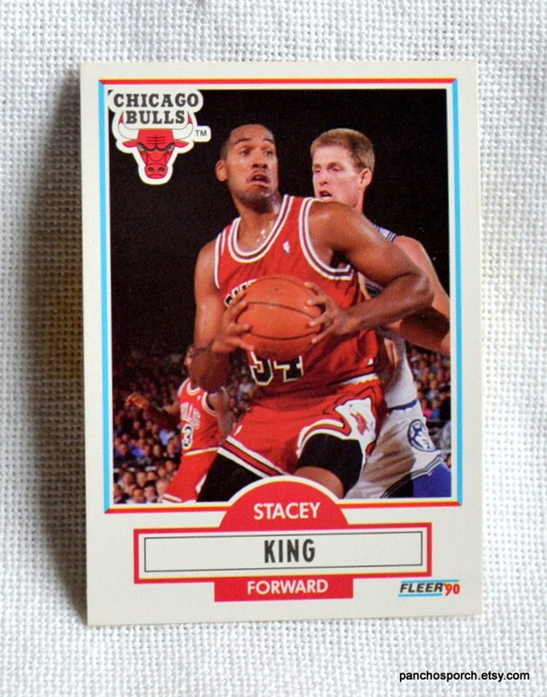 Vintage Stacey King Basketball Card: 1990 Fleer No 27, Chicago Bulls ...