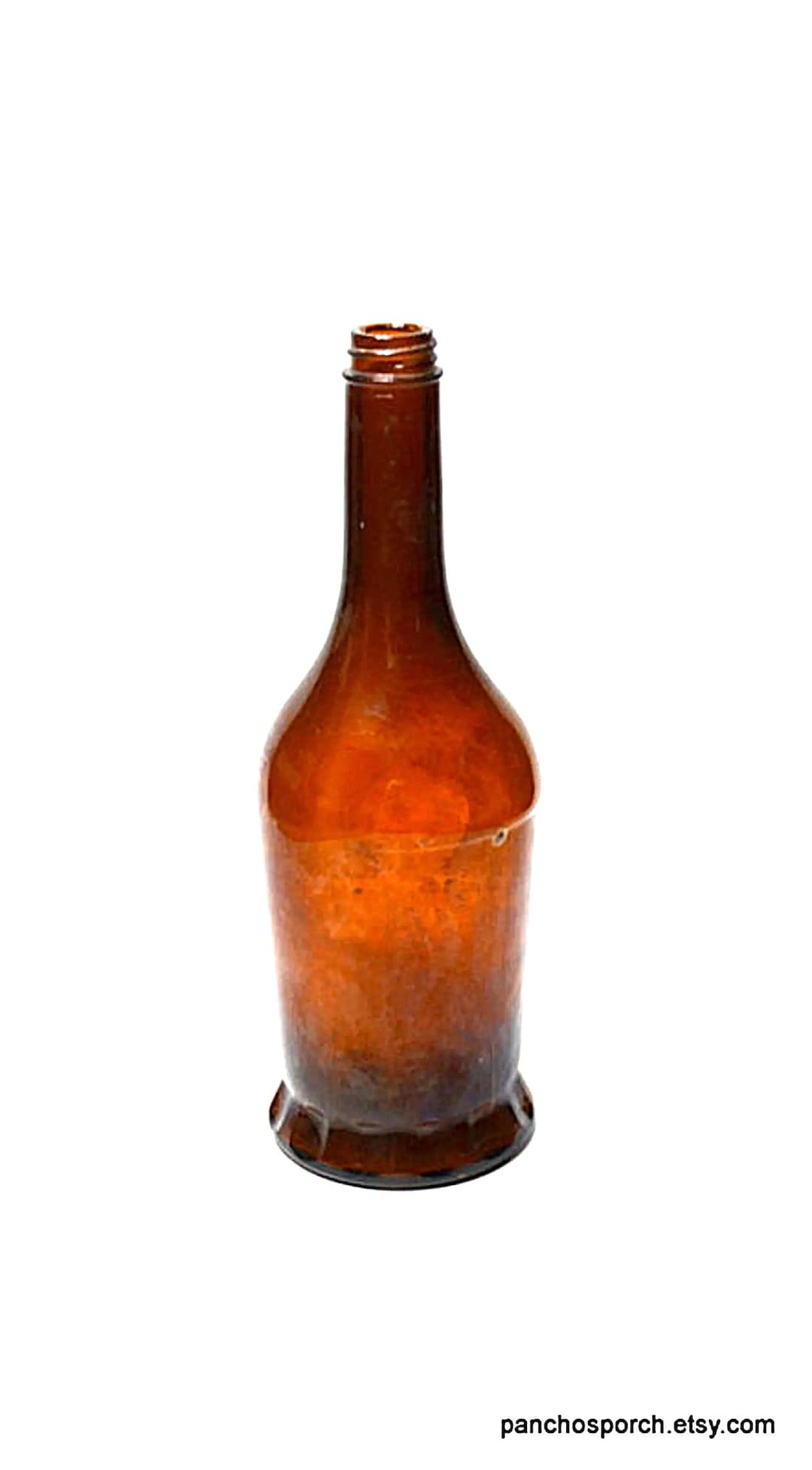 Vintage Whiskey Glass Bottle Dark Amber Brown No Lid 1960s Alcohol ...