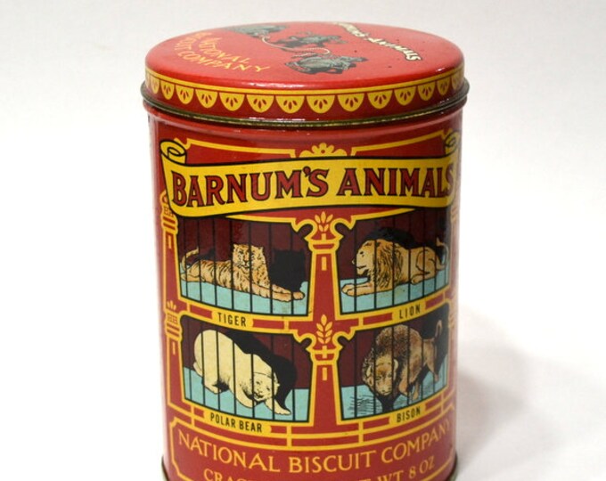 Vintage Barnums Animal Crackers Tin 1979 Nabisco Circus Animal Cookies ...