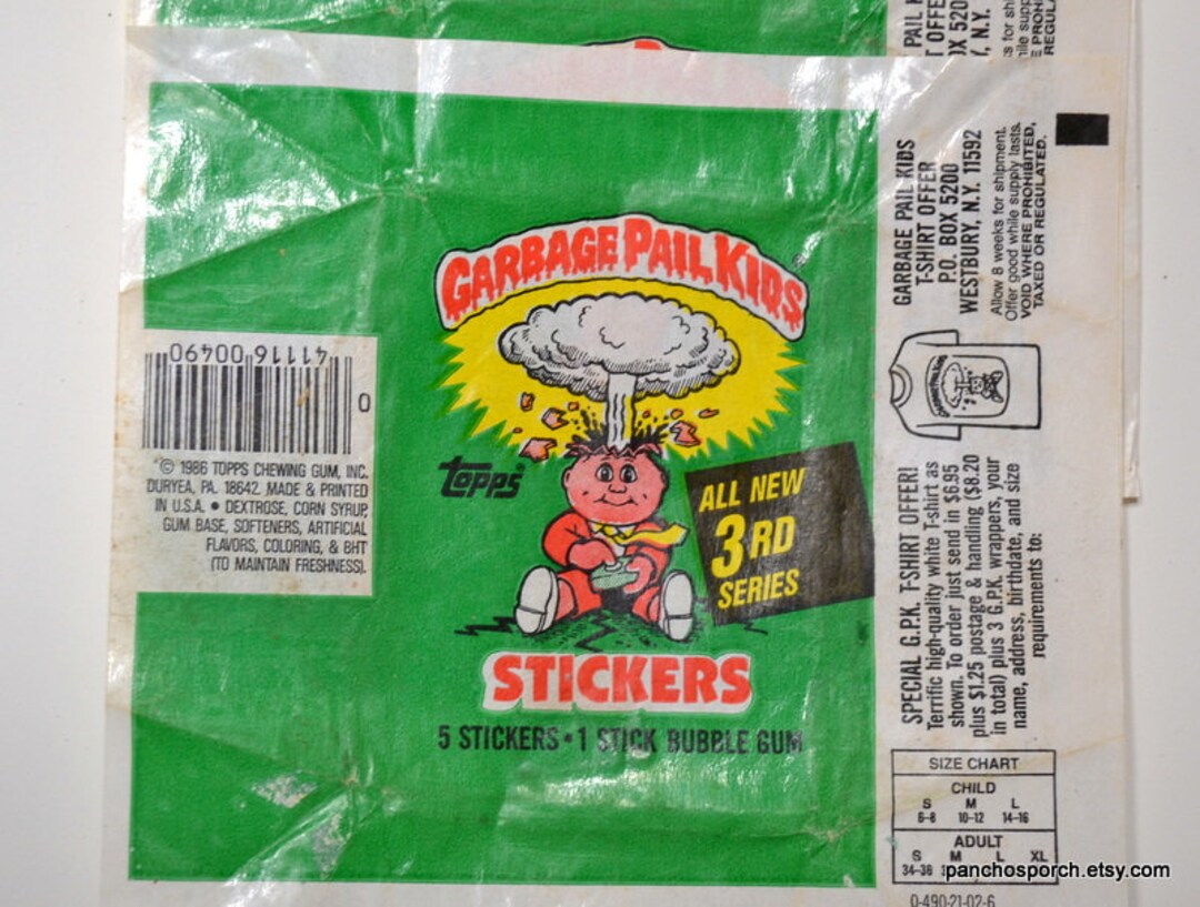 Vintage Garbage Pail Kids Series 3 Wrapper Lot of 10 Empty Wax Pack ...