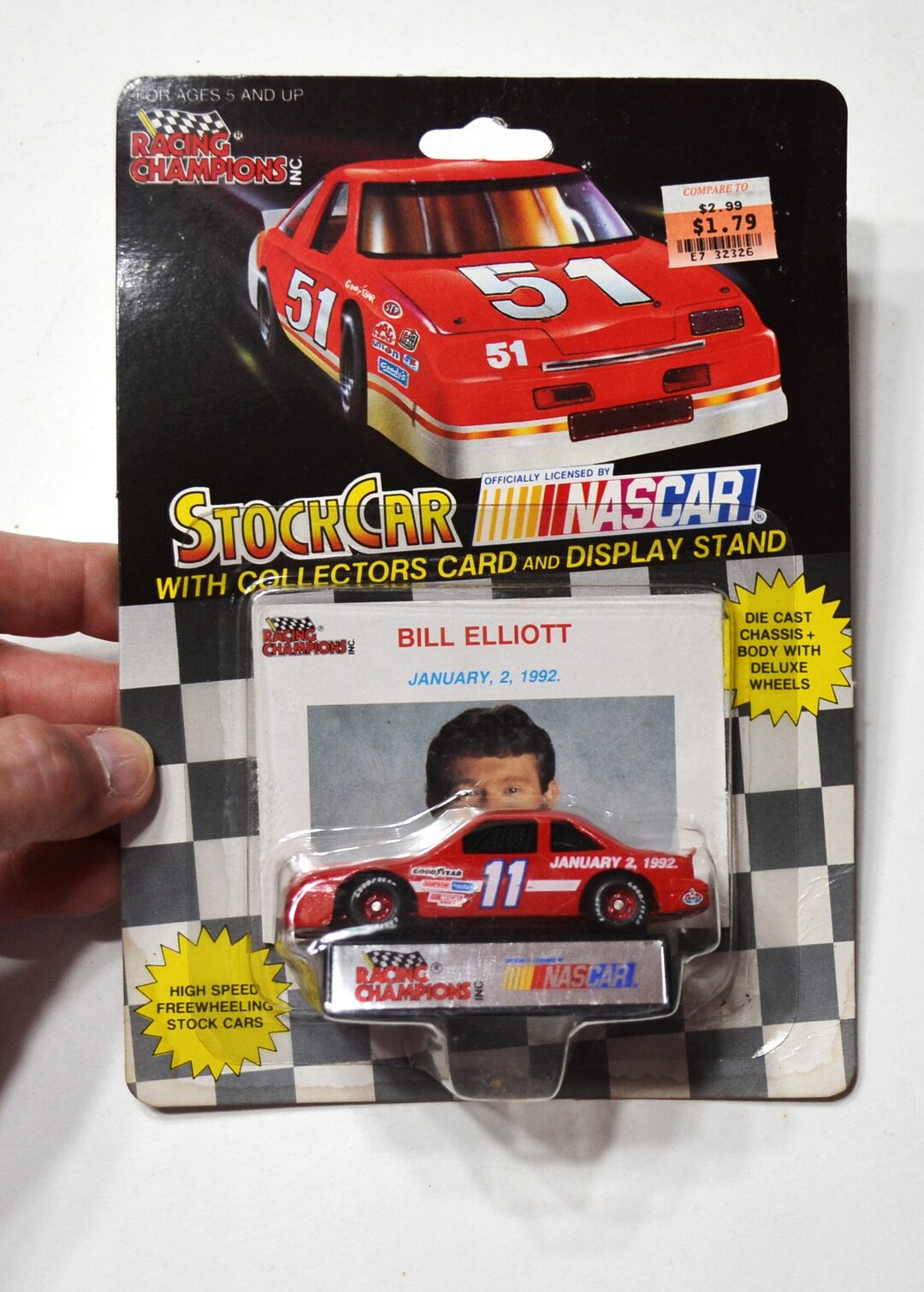Vintage Bill Elliott #11 Diecast Car: 1992 Amoco NASCAR Racing ...