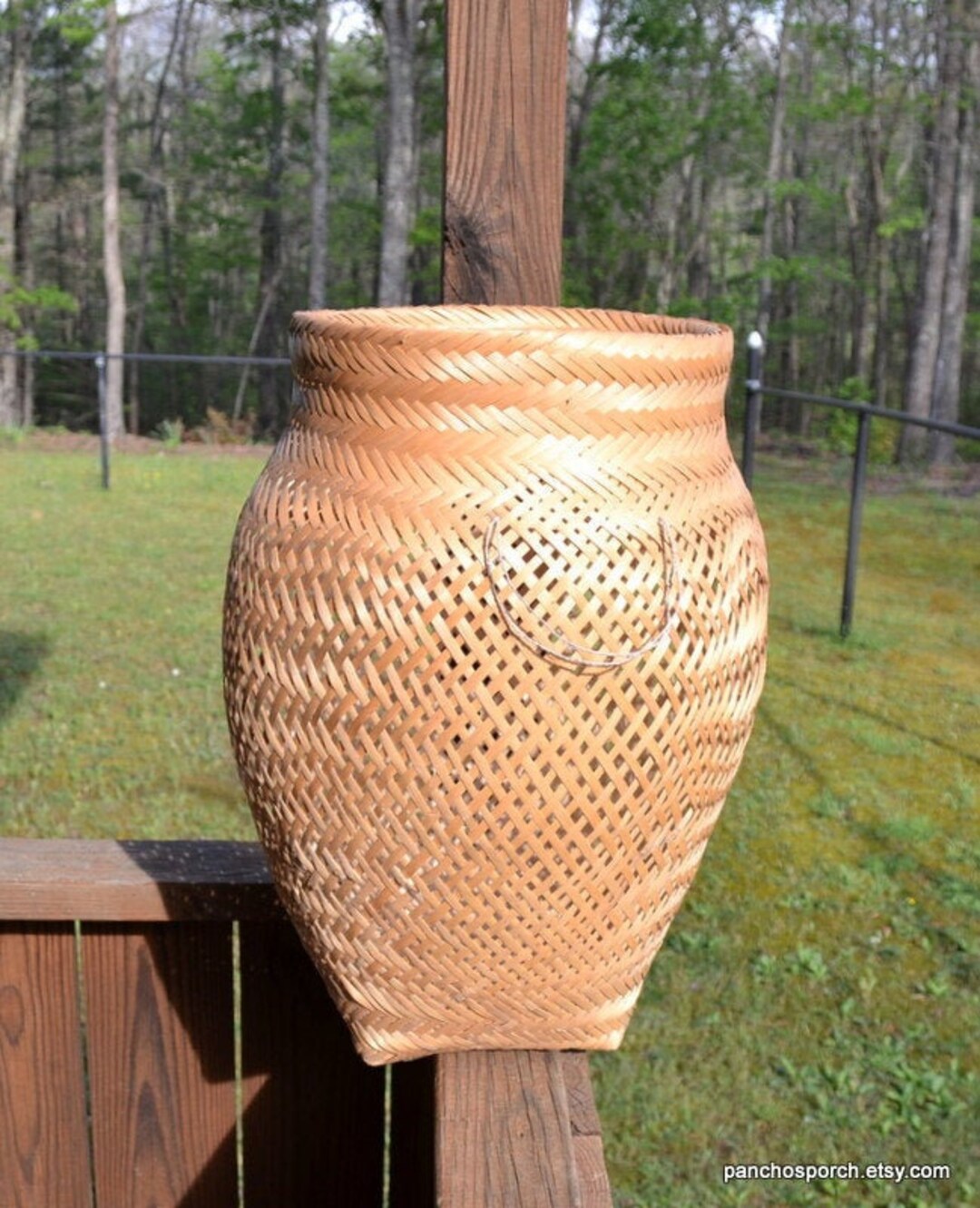Vintage Woven Bamboo Basket Guarani Brazil Indigenous People Handmade ...