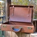Vintage Worn LEATHER Briefcase Distressed Hard Side Briefcase School ...