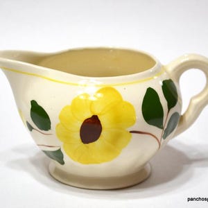 Vintage Blue Ridge Pottery Creamer: Yellow Floral Nocturne Ridge Daisy ...