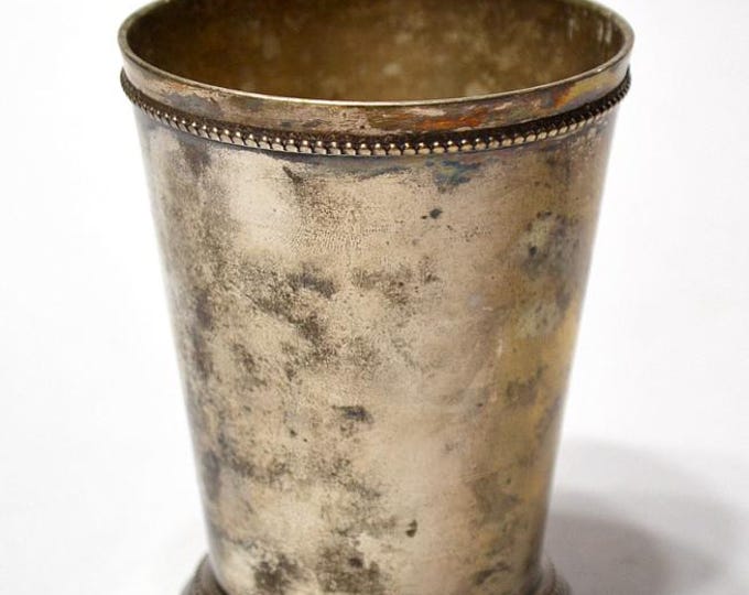 Vintage Silver Plate Mint Julep Vase Cup Tumbler Tarnished Silverplate ...