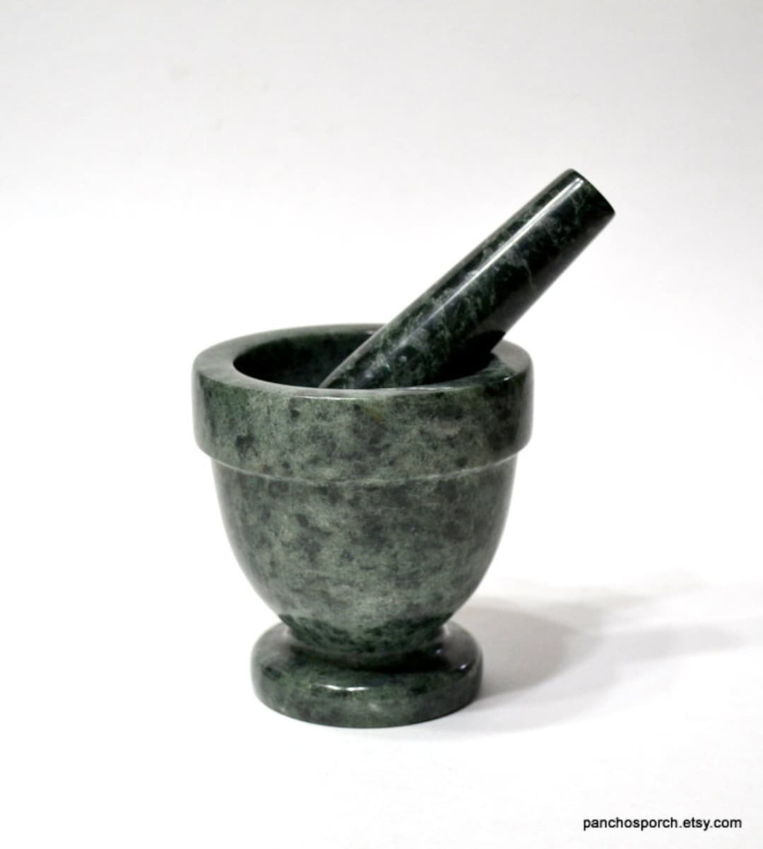 Vintage Green Marble Mortar and Pestle Stone Kitchen Gadget Spice Food ...