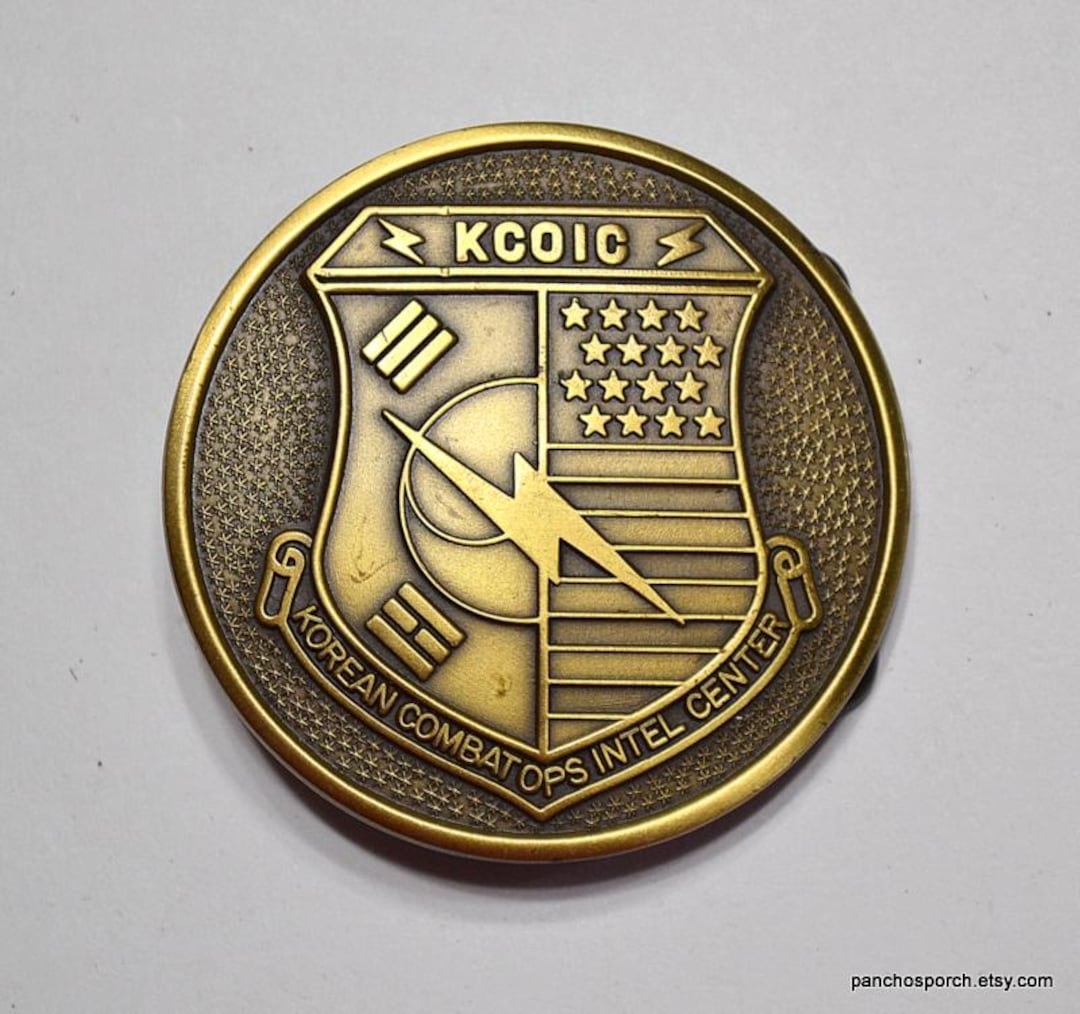 Vintage KCOIC Belt Buckle: Korean Combat OPS Intel Center - Etsy