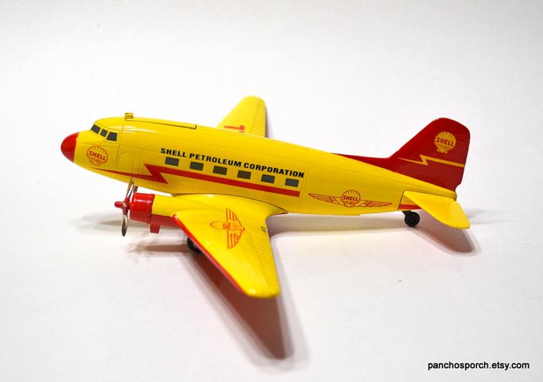 SPEC CAST Shell DC-3 Die Cast Plane Coin Bank Shell Petroleum Corp ...