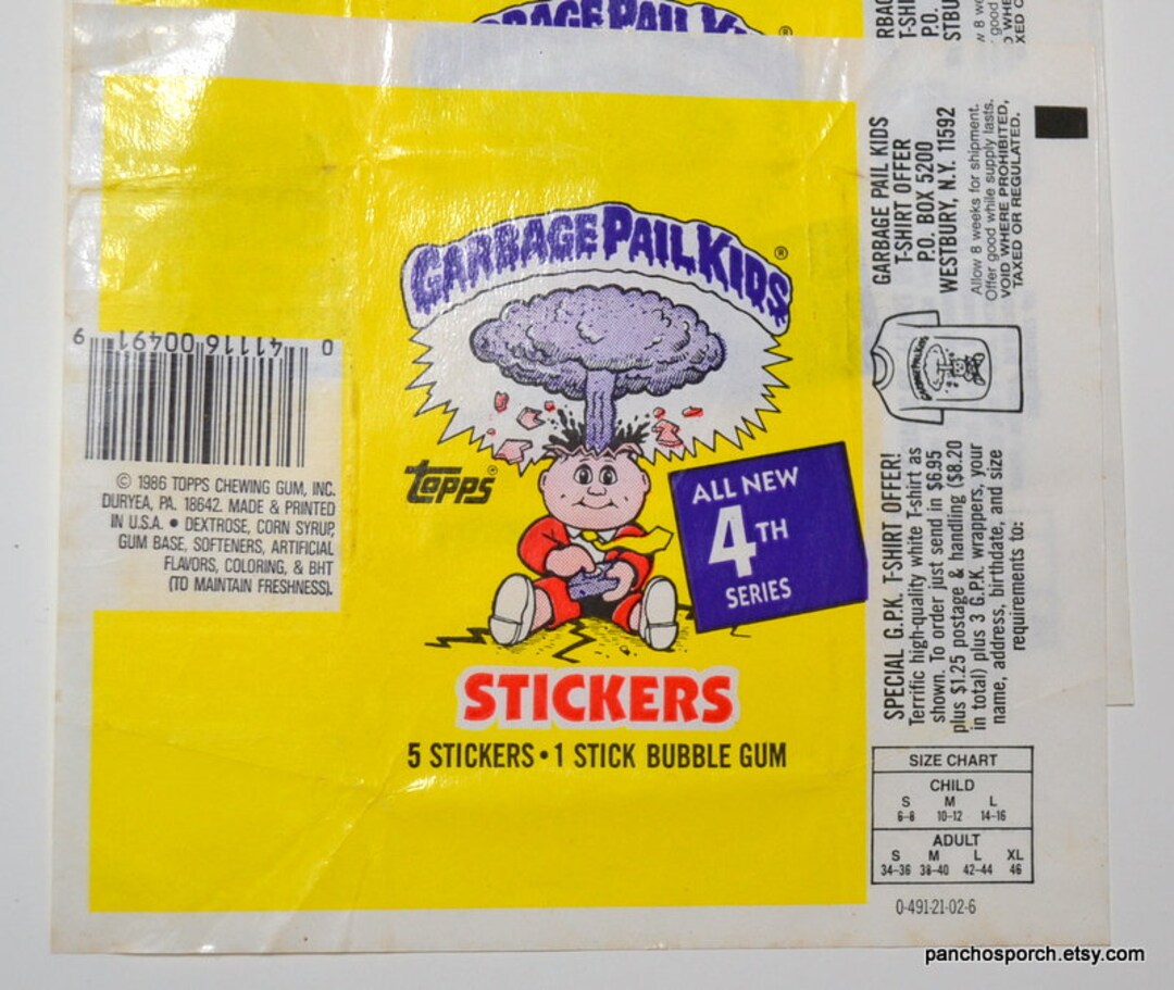 Vintage Garbage Pail Kids Series 4 Wrapper Lot of 5 Empty Wax Pack ...