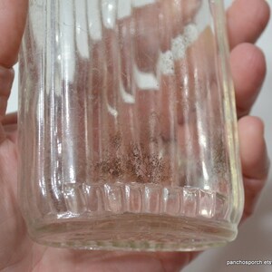 Vintage Half Pint Bottle Clear Glass Flask Shaped Ribbed 1940s Whiskey ...