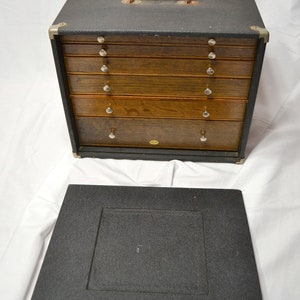 Vintage GERSTNER 6 Drawer Cabinet Traveling Dental Case Leatherette ...