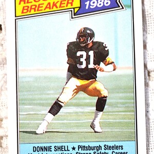 DONNIE SHELL Trading Card Record Breaker 1987 Topps No 7 NFL Football ...