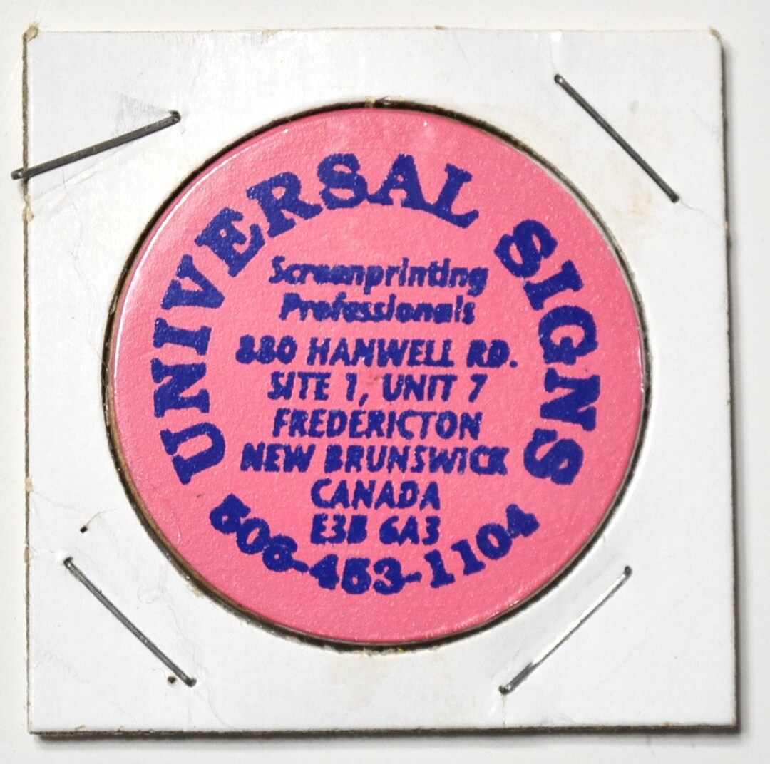 Vintage Wooden Nickel Universal Signs Blood Sweat Tears New Brunswick ...