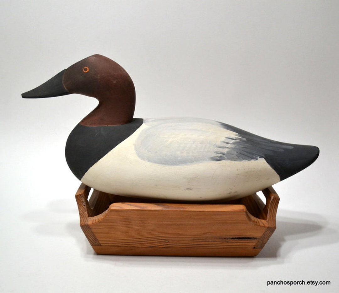 Vintage Wood Decoy Canvasback Duck Hand Carved Wooden Decoy Chesapeake ...