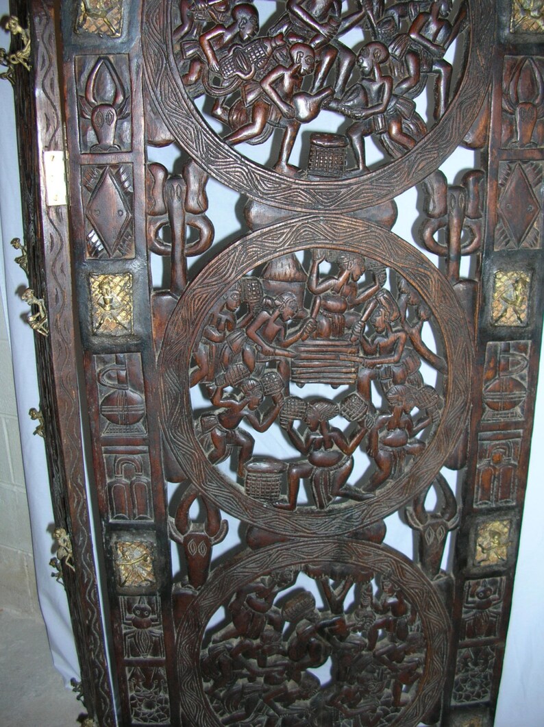 Vintage Wood Bronze Primitive Hand Carved Panel Shutter Door - Etsy