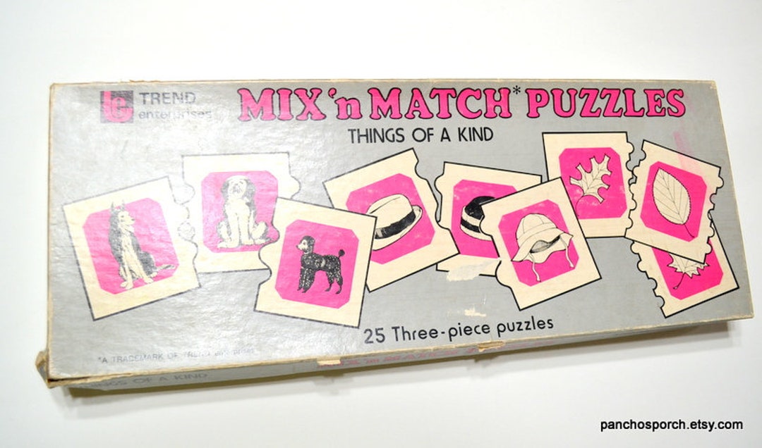 Vintage Mix N Match Puzzles Complete Things of a Kind Trend Enterprises ...