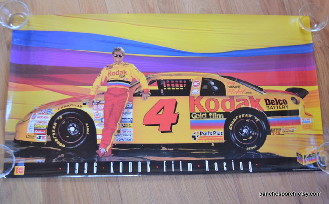 Vintage KODAK RACING Poster 1996 Sterling Martin No 4 Man Cave Wall ...