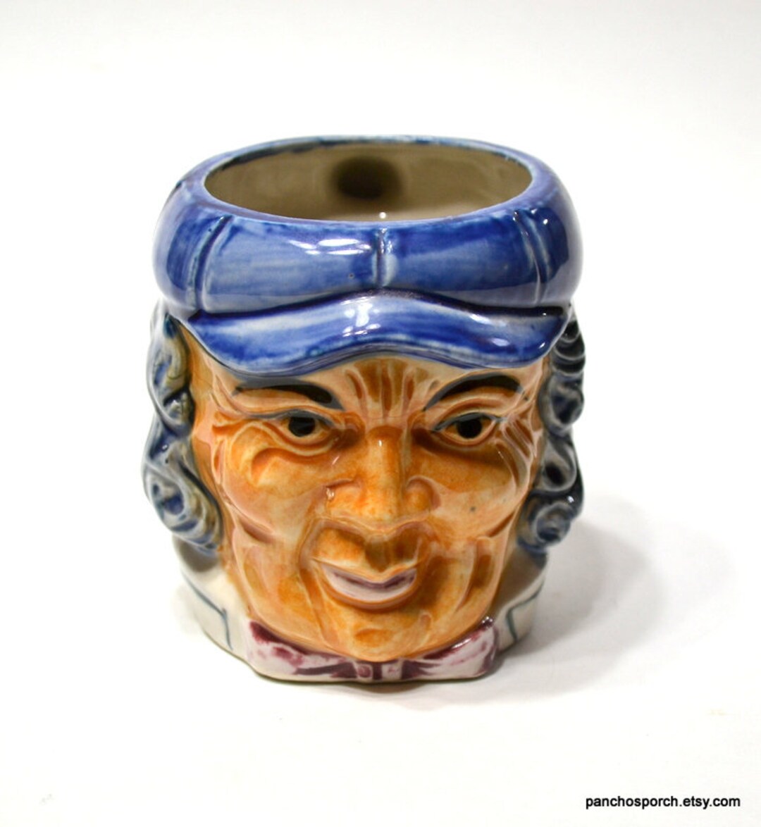 Vintage Occupied Japan Toby Mug: Smiling Man With Blue Cap - Etsy