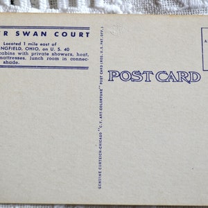 Vintage Silver Swan Court Springfield Ohio Souvenir Motel Cabins 1960s ...
