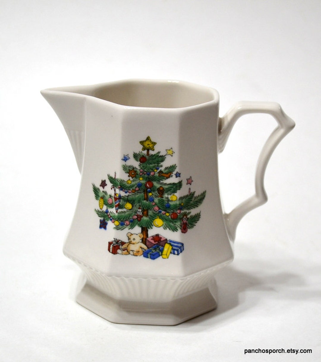Vintage NIKKO Christmastime Creamer Pitcher Octagonal Shape Christmas ...