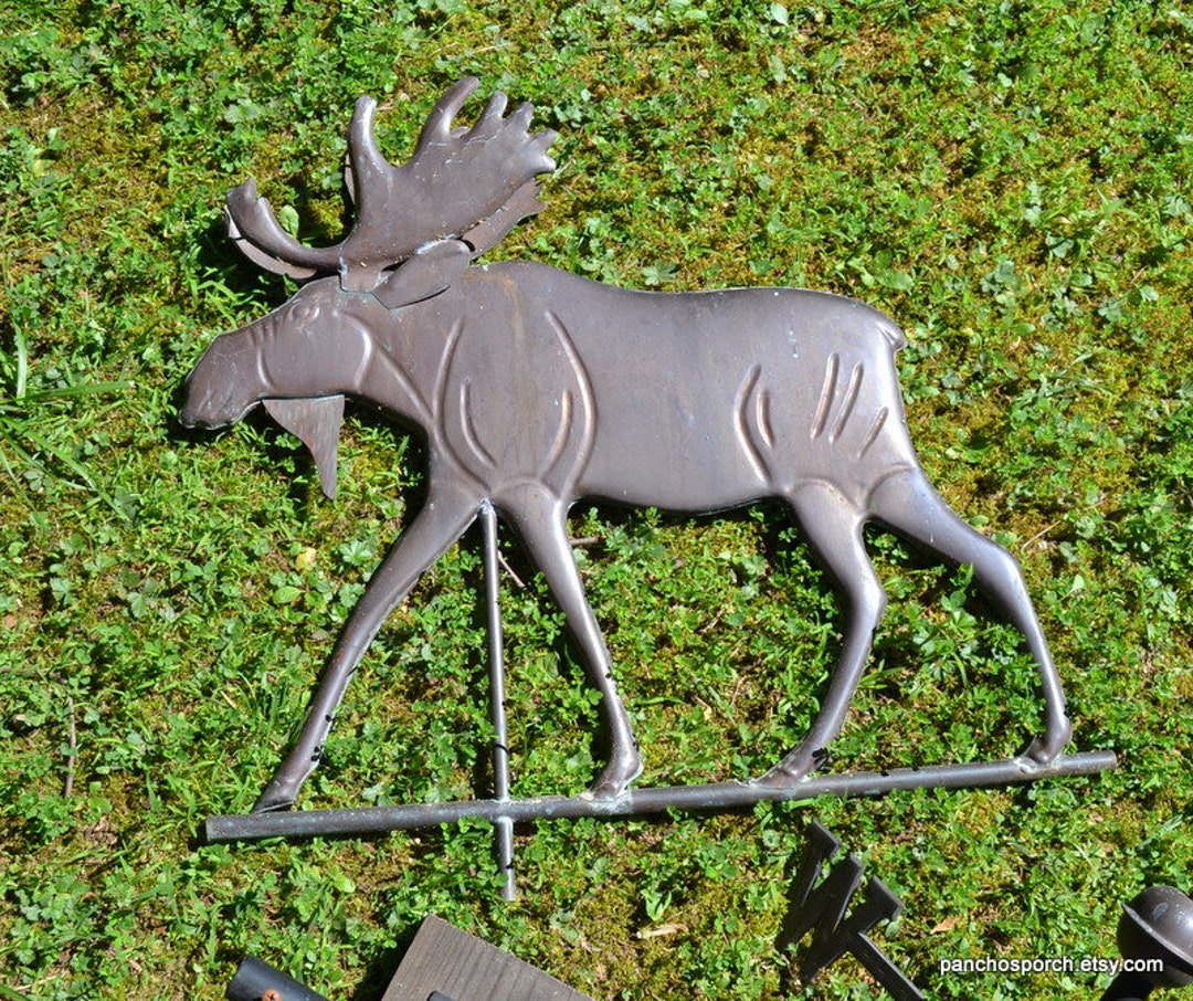 Vintage Copper Moose WEATHERVANE Dimensional Animal Arrow Weather Vane ...